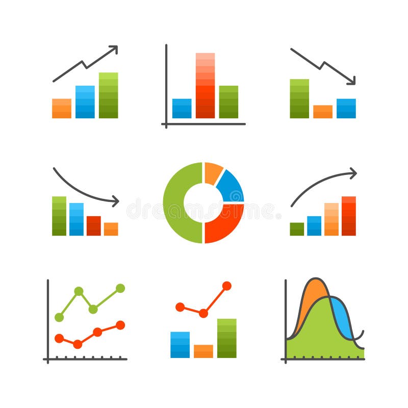 Colorful Data Analysis, Chart, Diagram Flat Vector Infographics ...