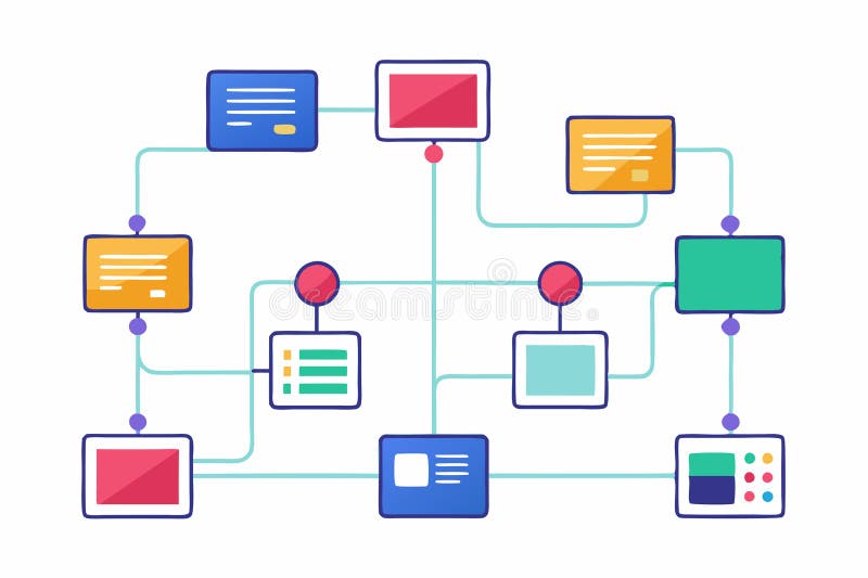 A Colorful Data Flowchart Displays Various Interconnected Components ...