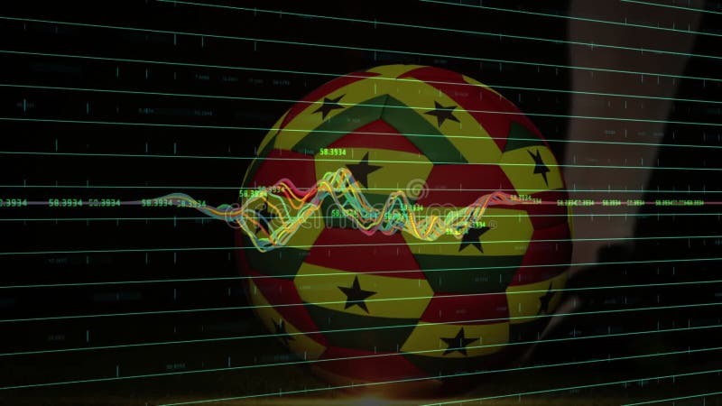 Colorful Data Graphs and Charts Overlaying Soccer Ball in Animation ...