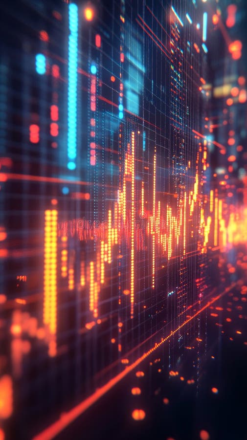 Colorful Data Patterns Represent Trading Activity, Capturing Market ...
