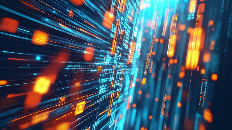 Colorful Data Streams Converging and Diverging in a High-speed Digital ...