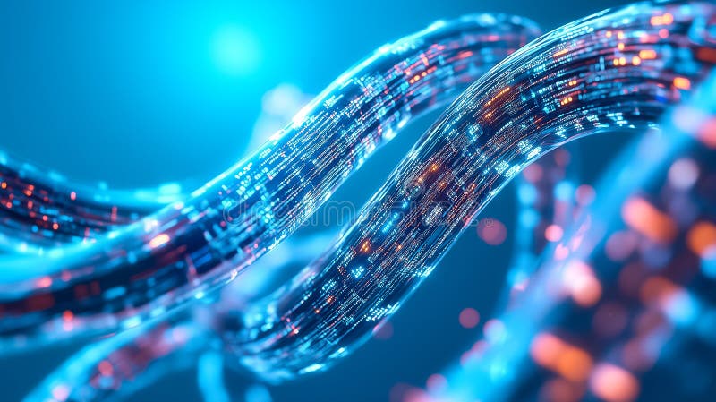 Colorful Data Streams Intertwine and Flow in a Vibrant Digital ...