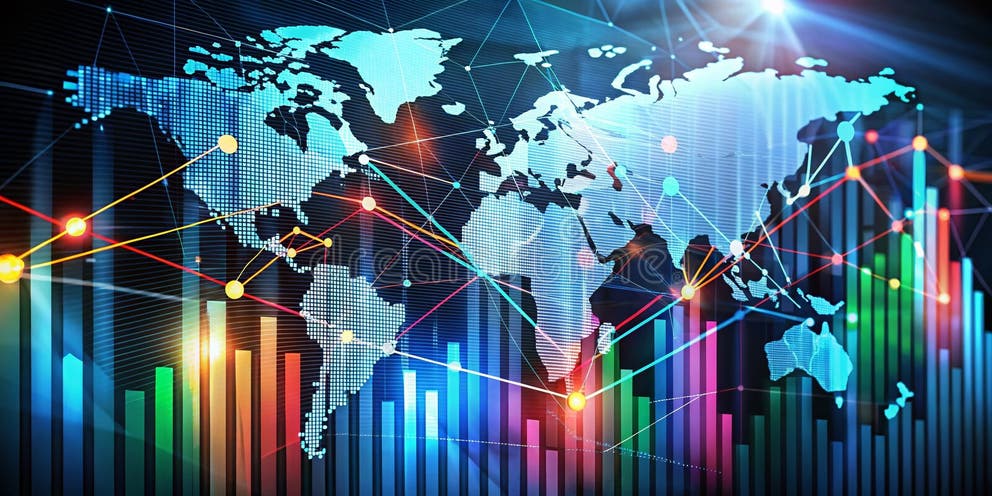 Colorful Data Visualization a Double Exposure Infographic with Dynamic ...