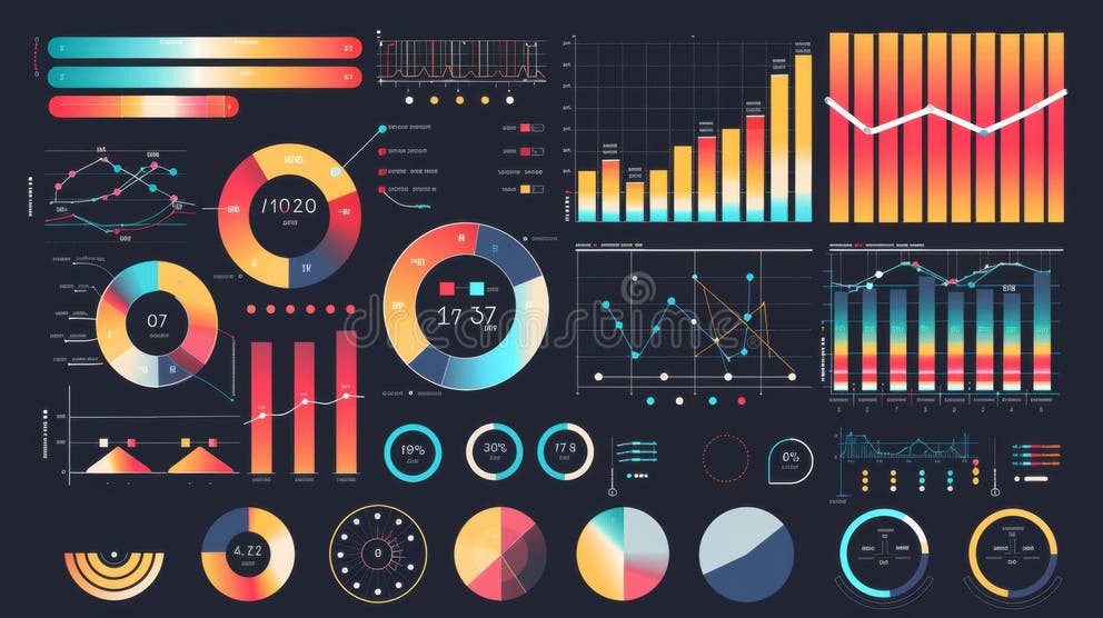 Colorful Data Visualization Elements for Infographics and Presentations ...