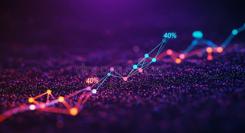 Colorful Data Visualization Features a 3D Line Graph with Connected ...