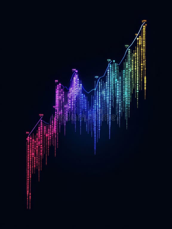 Colorful Data Visualization with Trend Lines a Vibrant Graph Showcasing ...