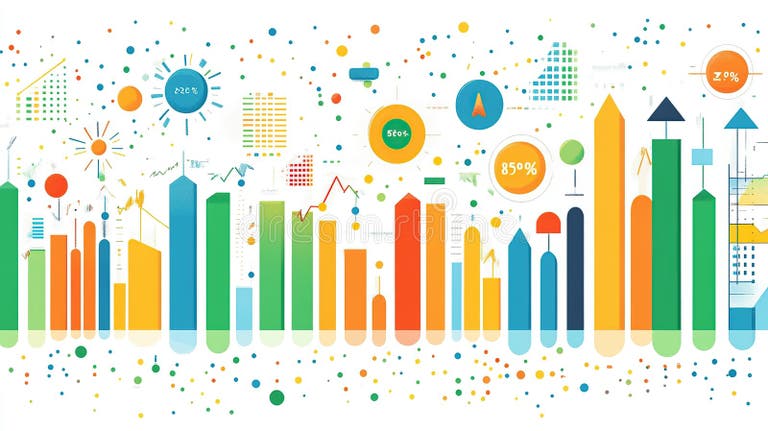 Colorful Data Visualization with Various Charts and Graphs. Visual ...