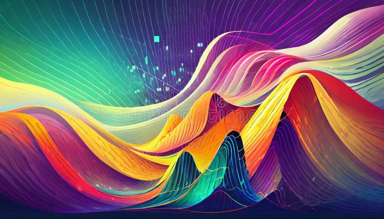 Colorful Data Wave Background Colorful Data Wave Background, Generative ...