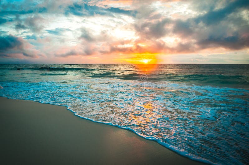 Colorful dawn over the sea stock photo. Image of scenic - 134086410