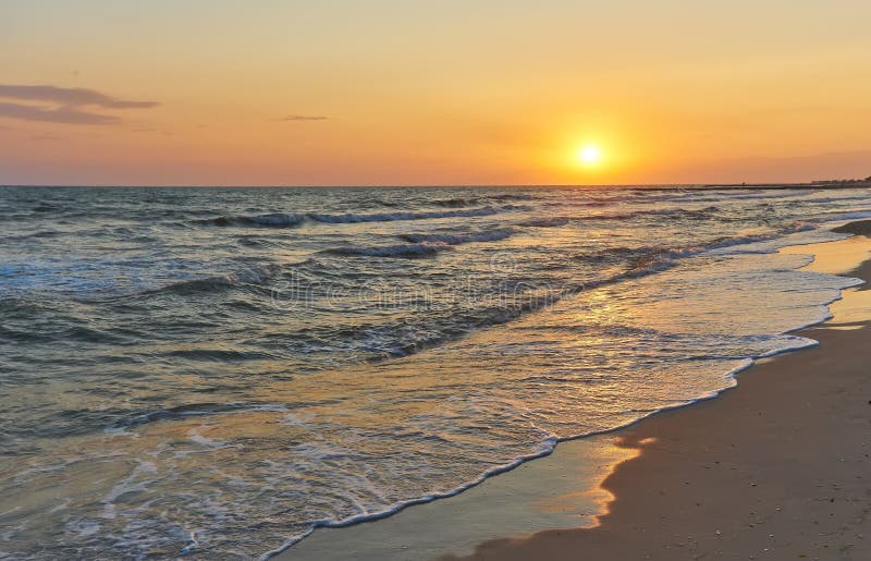 Colorful dawn over the sea stock image. Image of night - 245644289