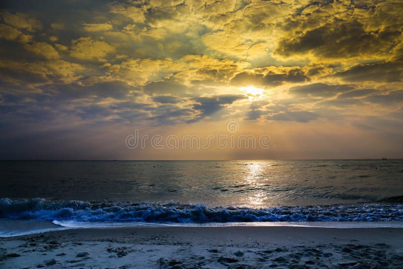 Colorful Dawn Over the Sea. Nature Composition. Stock Image - Image of ...