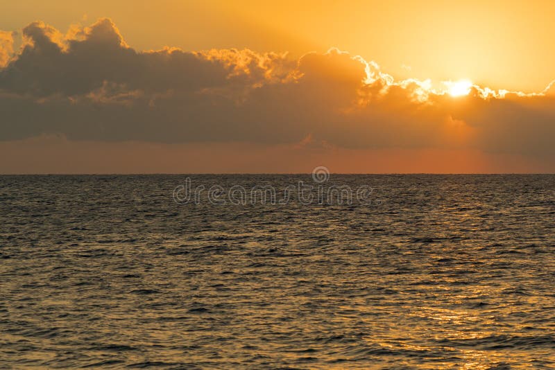 Colorful Dawn Over the Sea, Sunset. Beautiful Magic Sunset Over the Sea ...