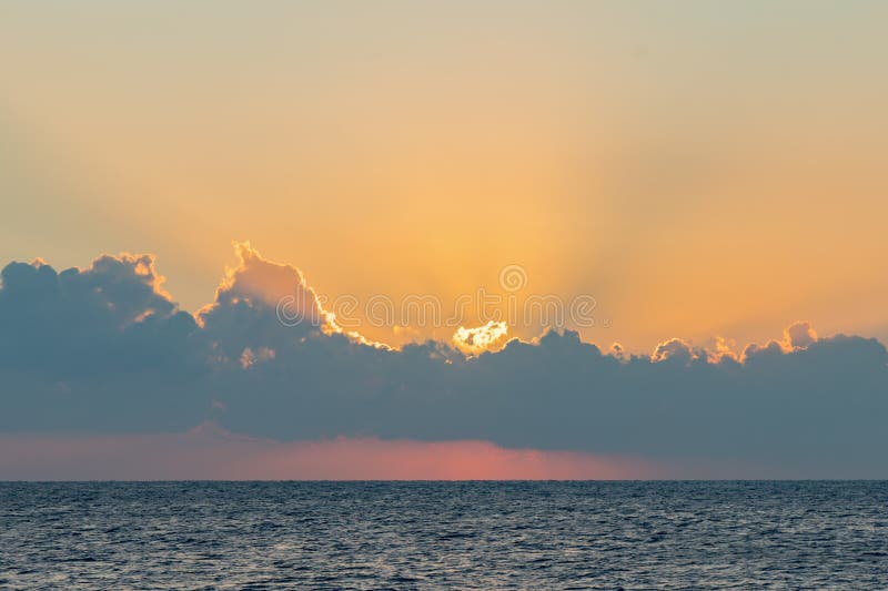 Colorful Dawn Over the Sea, Sunset. Beautiful Magic Sunset Over the Sea ...