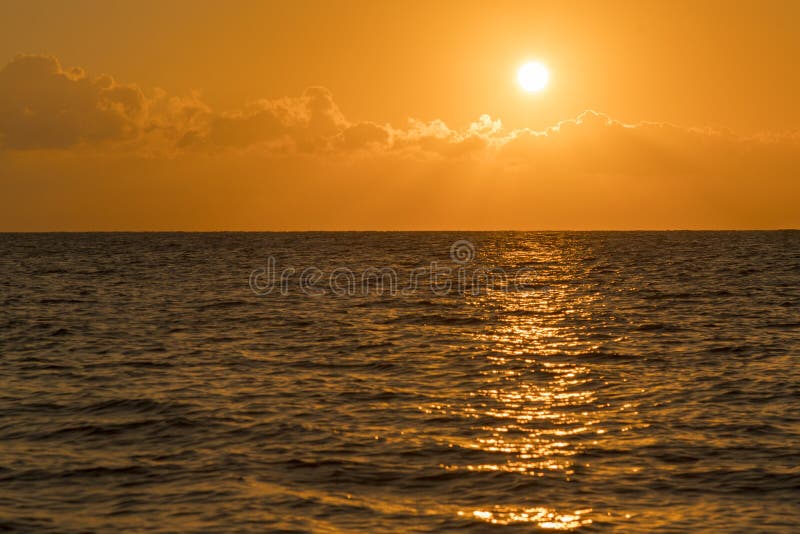 Colorful Dawn Over the Sea, Sunset. Beautiful Magic Sunset Over the Sea ...