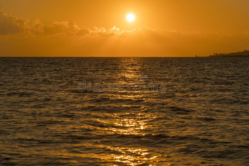 Colorful Dawn Over the Sea, Sunset. Beautiful Magic Sunset Over the Sea ...