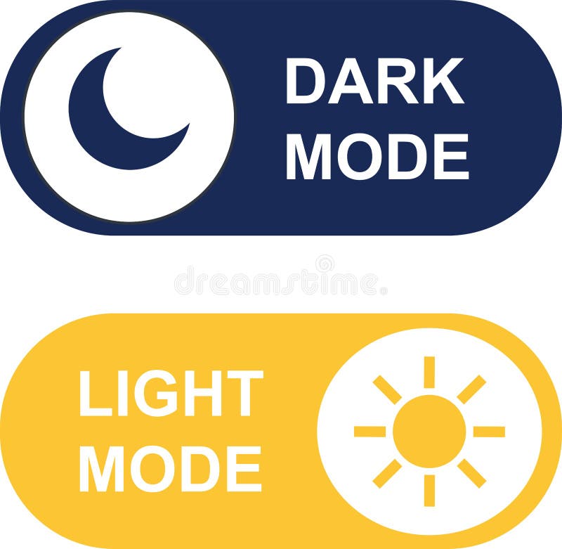 Colorful Day Light Mode and Dark Mode. Slider Icon Vector Stock Vector ...