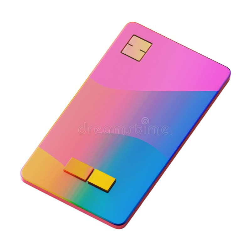Colorful Debit Card on Transparent Background - Ai Generated Stock ...