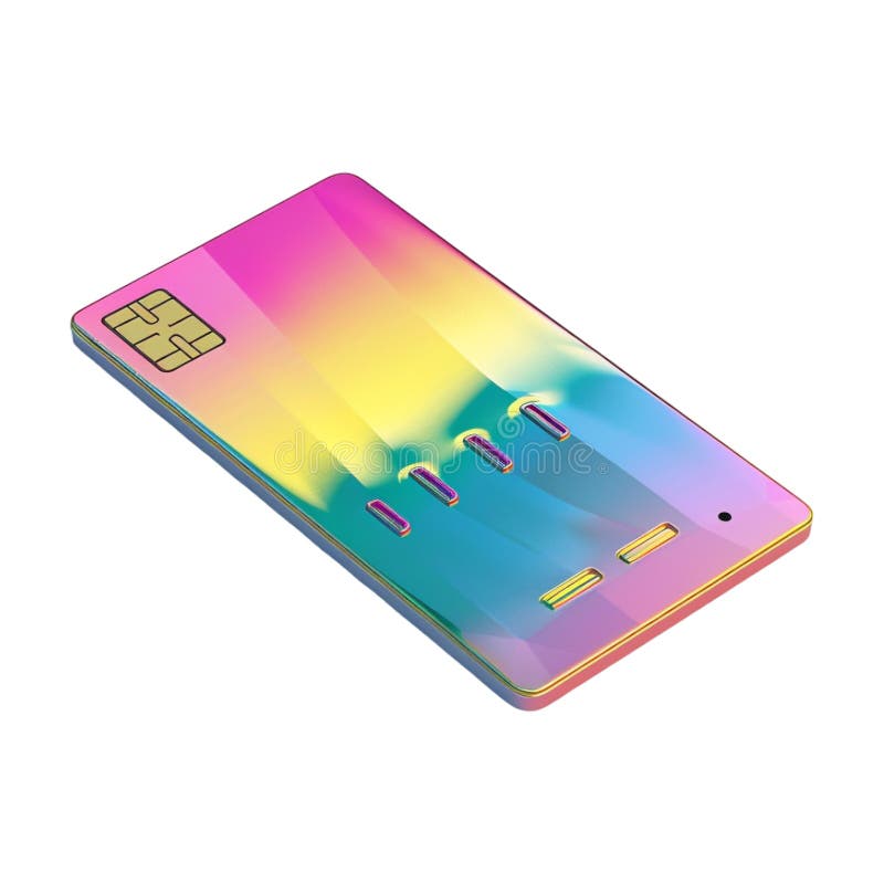 Colorful Debit Card on Transparent Background - Ai Generated Stock ...