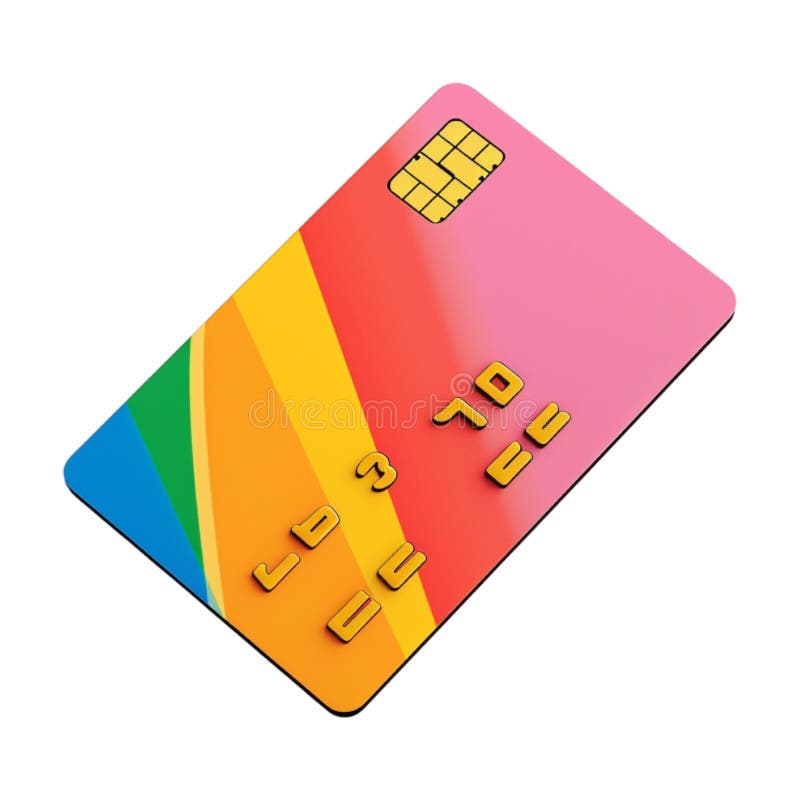 Colorful Debit Card on Transparent Background - Ai Generated Stock ...