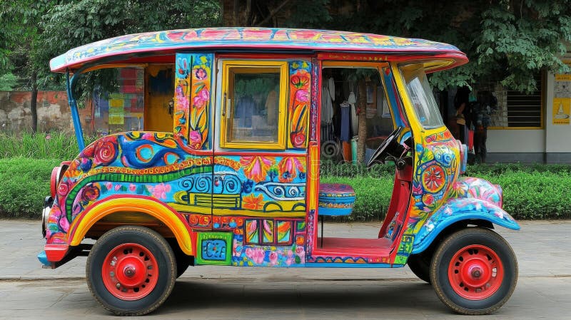 Decorated Auto Rickshaw Stock Illustrations – 15 Decorated Auto ...