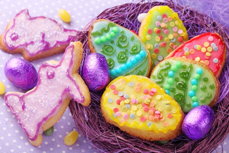 Colorful Decorated Easter Cookies Stock Image - Image of decoration ...
