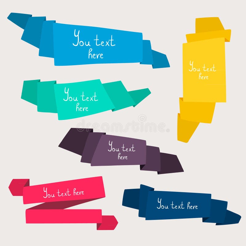 Colorful and Decorated Paper Banners Stock Vector - Illustration of ...