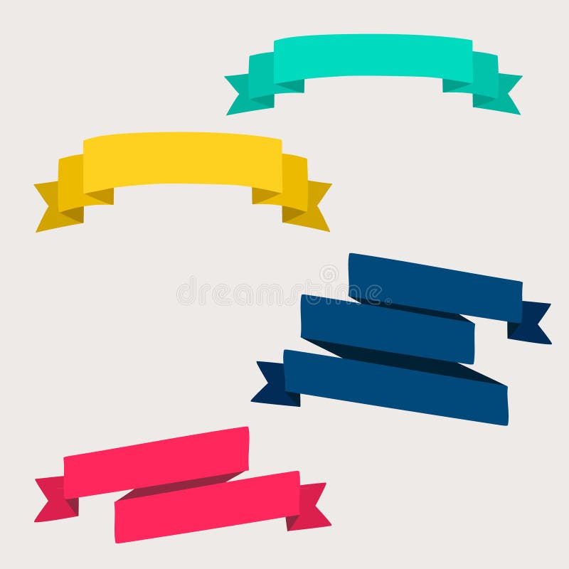 Colorful and Decorated Paper Banners Stock Vector - Illustration of ...