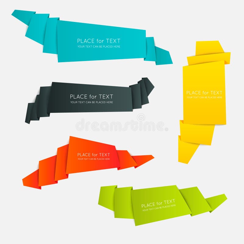 Colorful and Decorated Paper Banners Stock Vector - Illustration of ...