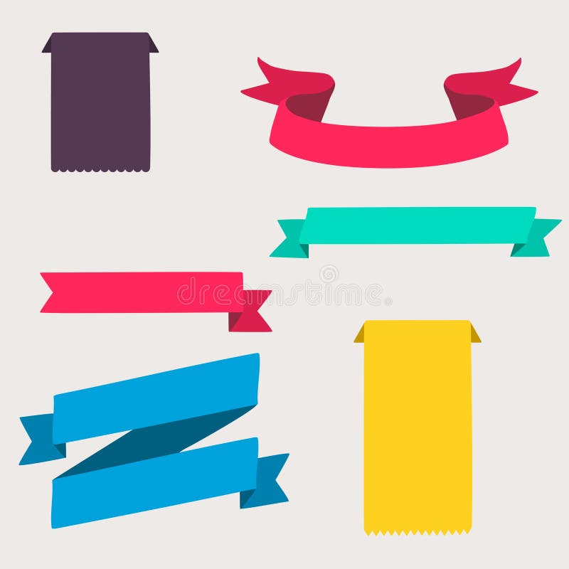 Colorful and Decorated Paper Banners Stock Vector - Illustration of ...