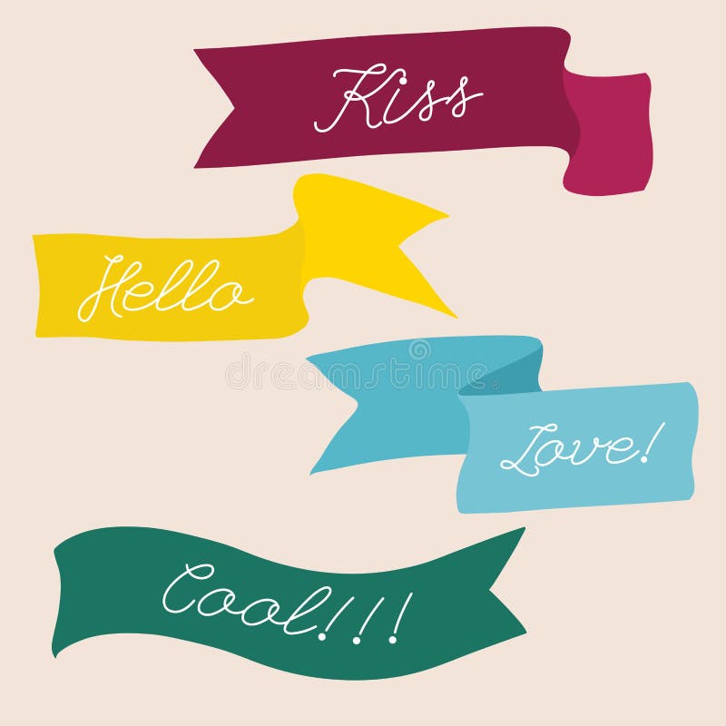 Colorful and Decorated Paper Banners Stock Vector - Illustration of ...