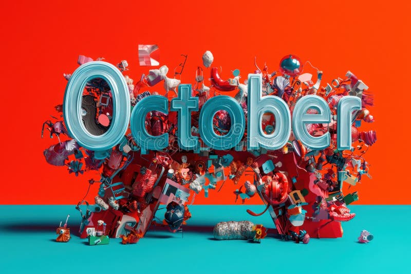 October Celebration with Vibrant Decorations and Playful Elements in ...