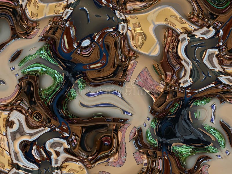 Colorful Decorative Abstract of Liquified Image. Stock Illustration ...