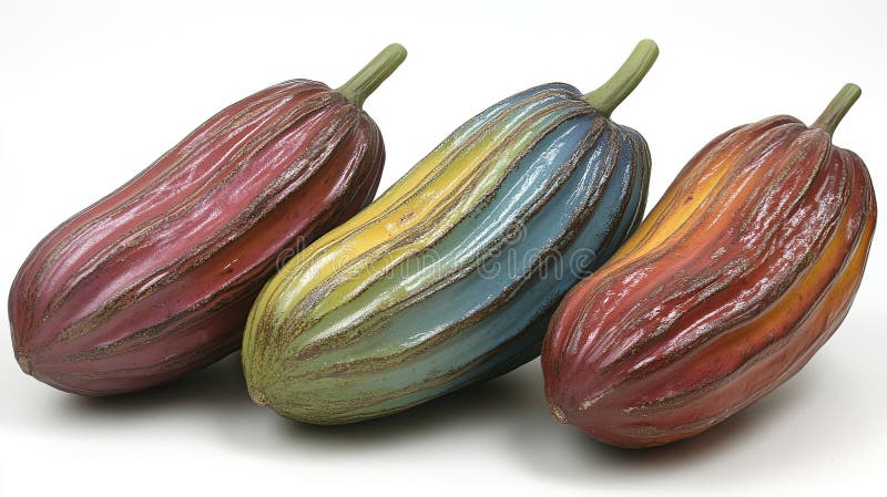 Colorful, Decorative Cacao Pods Stock Illustration - Illustration of ...