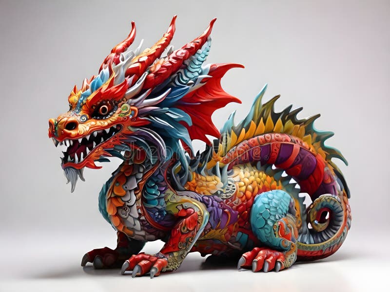 Colorful decorative dragon stock image. Image of exotic - 301697251