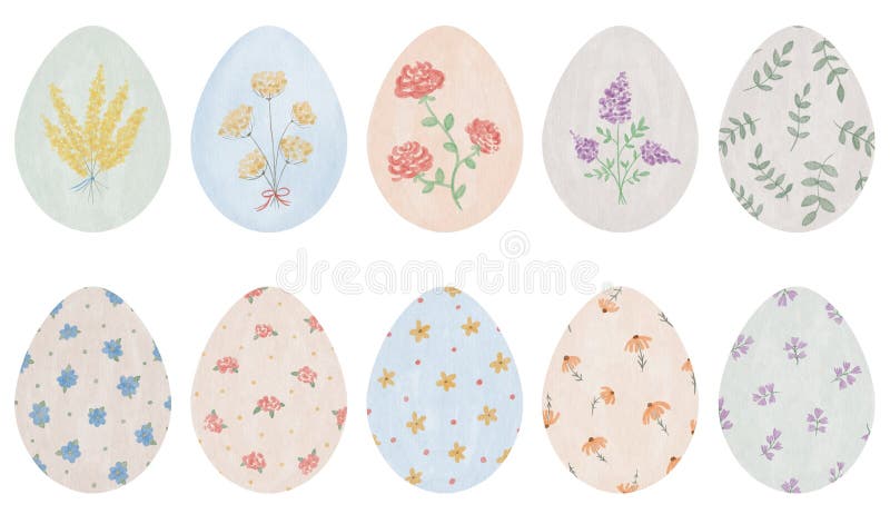 Colorful Decorative Egg Collection, Easter Eggs Set Elements, Isolated ...