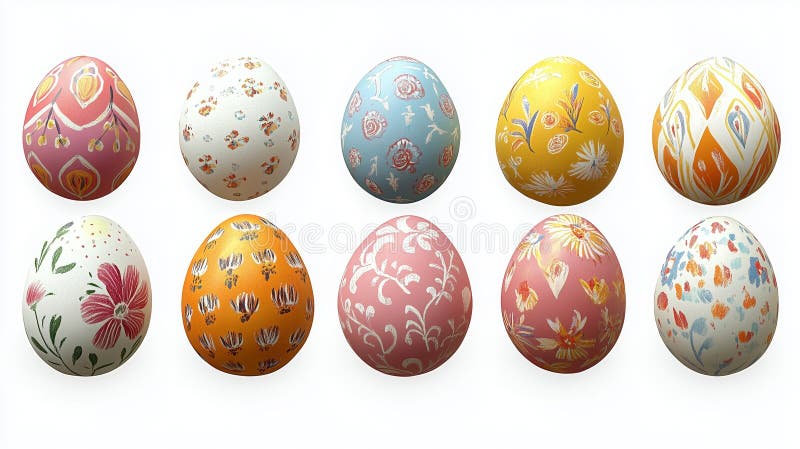 Colorful Decorative Eggs Featuring Unique Floral Designs and Patterns ...