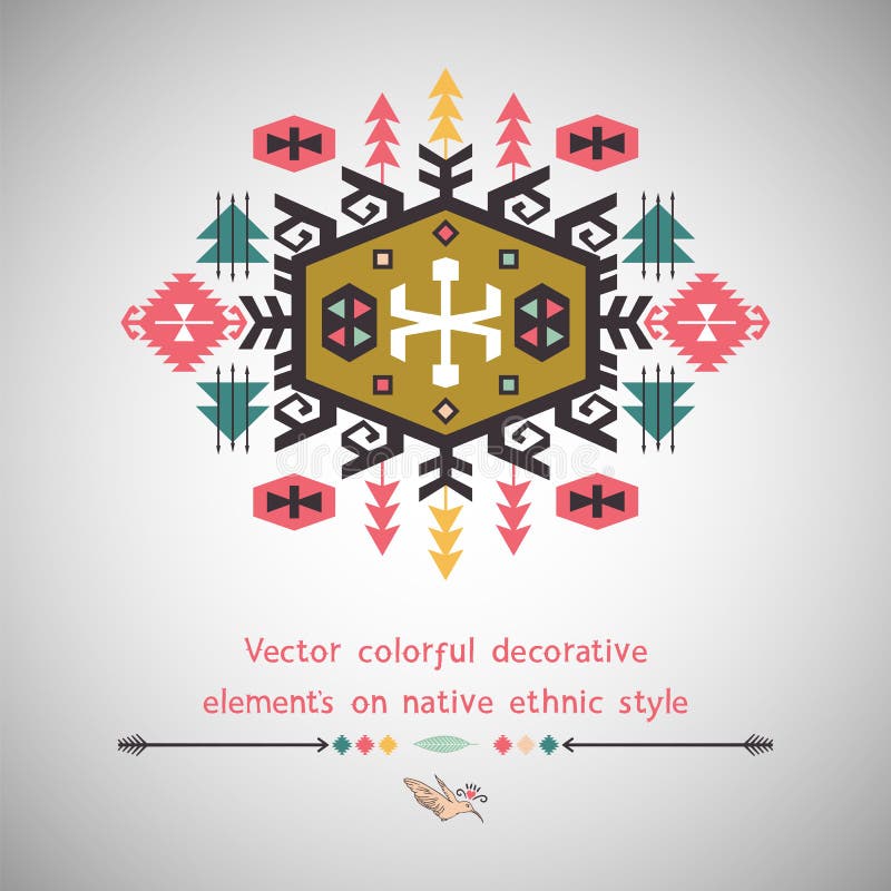 Colorful Decorative Element on Ethnic Style Stock Vector - Illustration ...