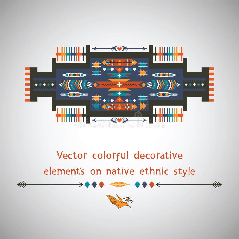 Colorful Decorative Element on Native Ethnic Style Stock Illustration ...