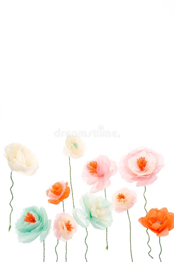 Colorful Decorative Handmade Flowers Stock Image - Image of craft ...