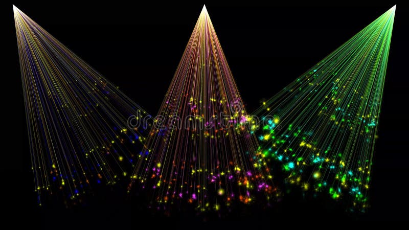 Decorative Light Strings with Colorful Glitter Sparkles on Plain Black ...