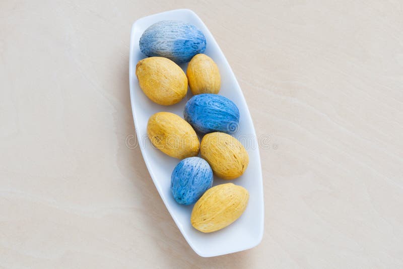 Colorful Decorative Nuts on a Plate Stock Image - Image of fresh, hard ...