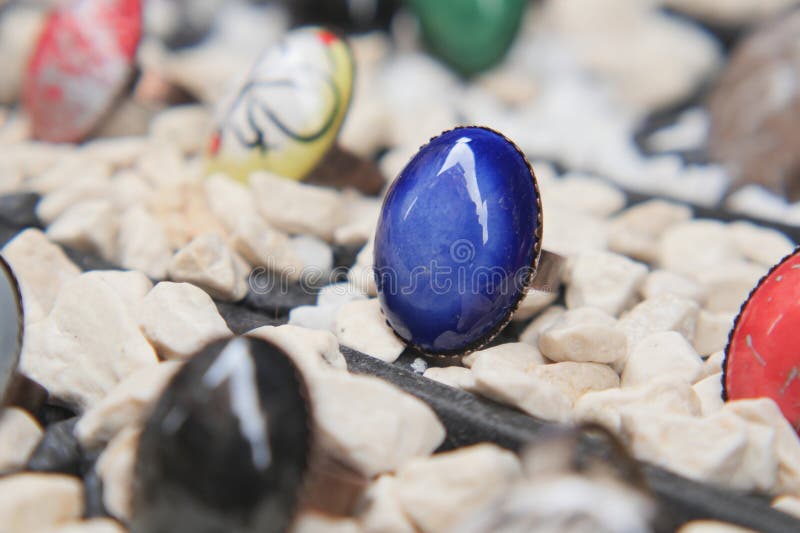 Colorful Decorative Stones Arranged in a Creative Display Stock Image ...