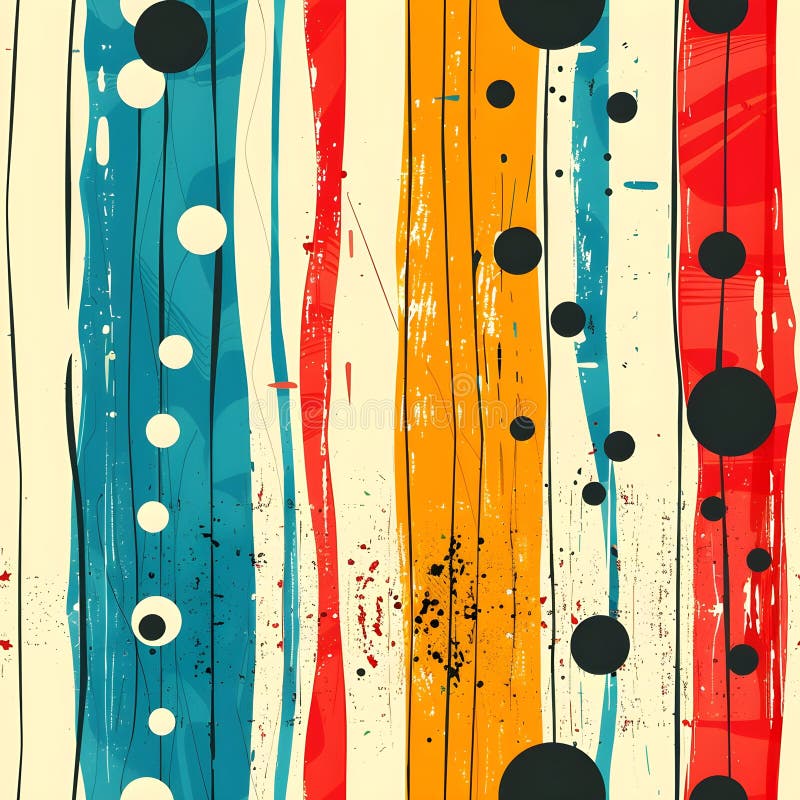 Colorful Decorative Stripes with Unique Patterns Stock Illustration ...