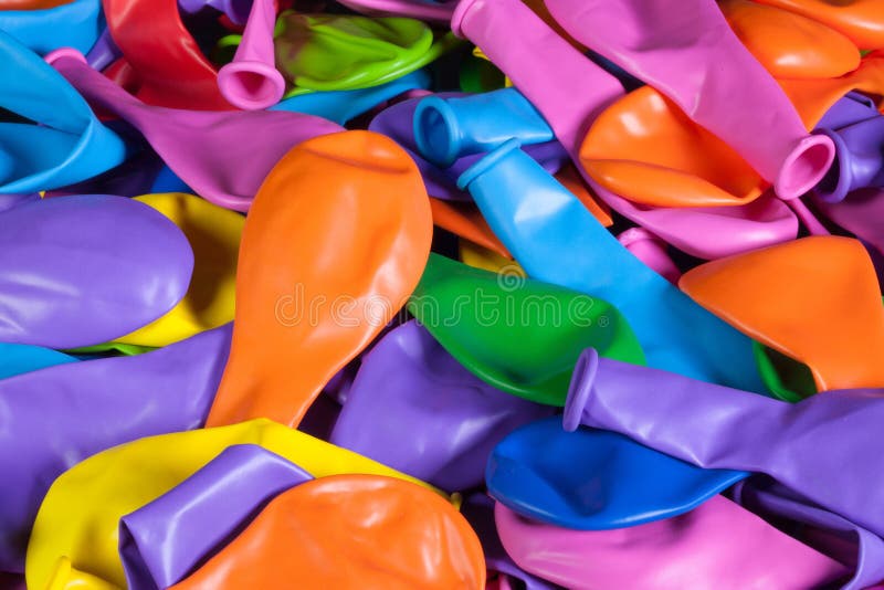 Colorful Deflated Balloons on the Desk Stock Image - Image of nature ...