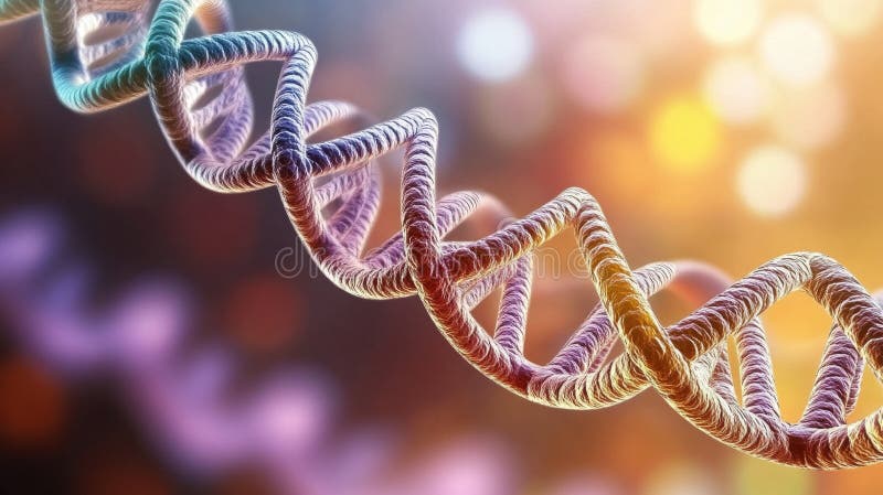 Colorful Depiction of a Dna Double Helix on a Blurred Background Stock ...