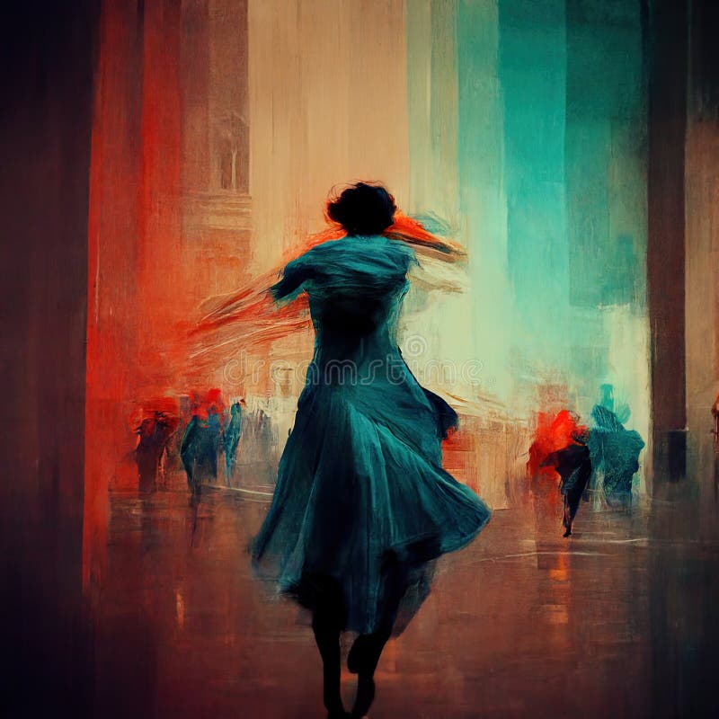 Depiction of Movement - Generative AI Stock Illustration - Illustration ...