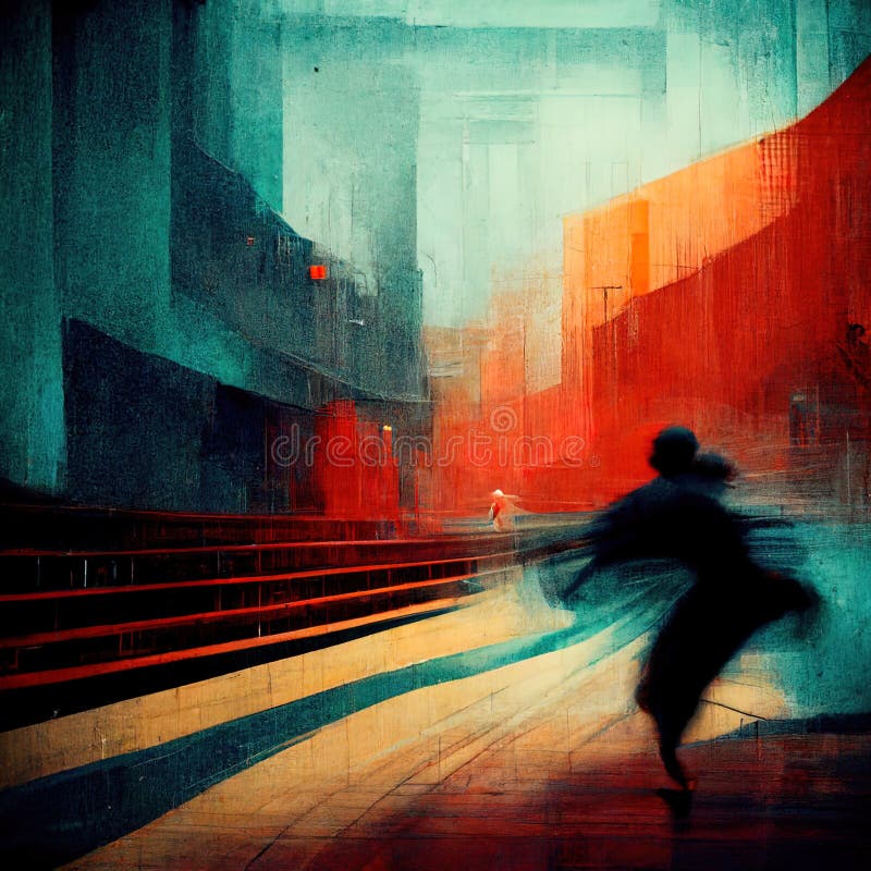 Depiction of Movement - Generative AI Stock Illustration - Illustration ...