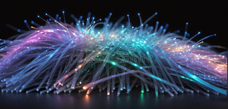 Colorful Depiction of Optical Fiber Cable or Fiber Optics Stock ...