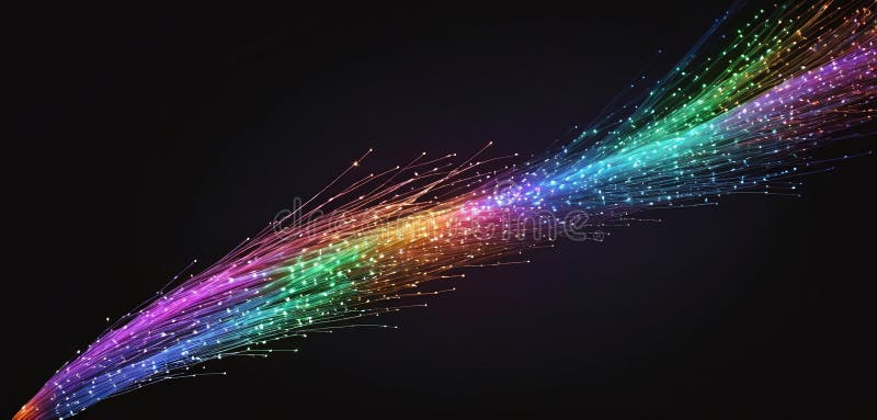 Colorful Depiction of Optical Fiber Cable or Fiber Optics Stock ...
