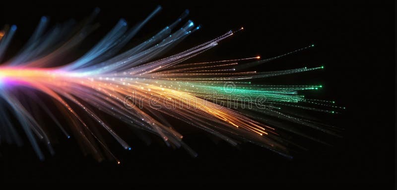 Colorful Depiction of Optical Fiber Cable or Fiber Optics Stock ...